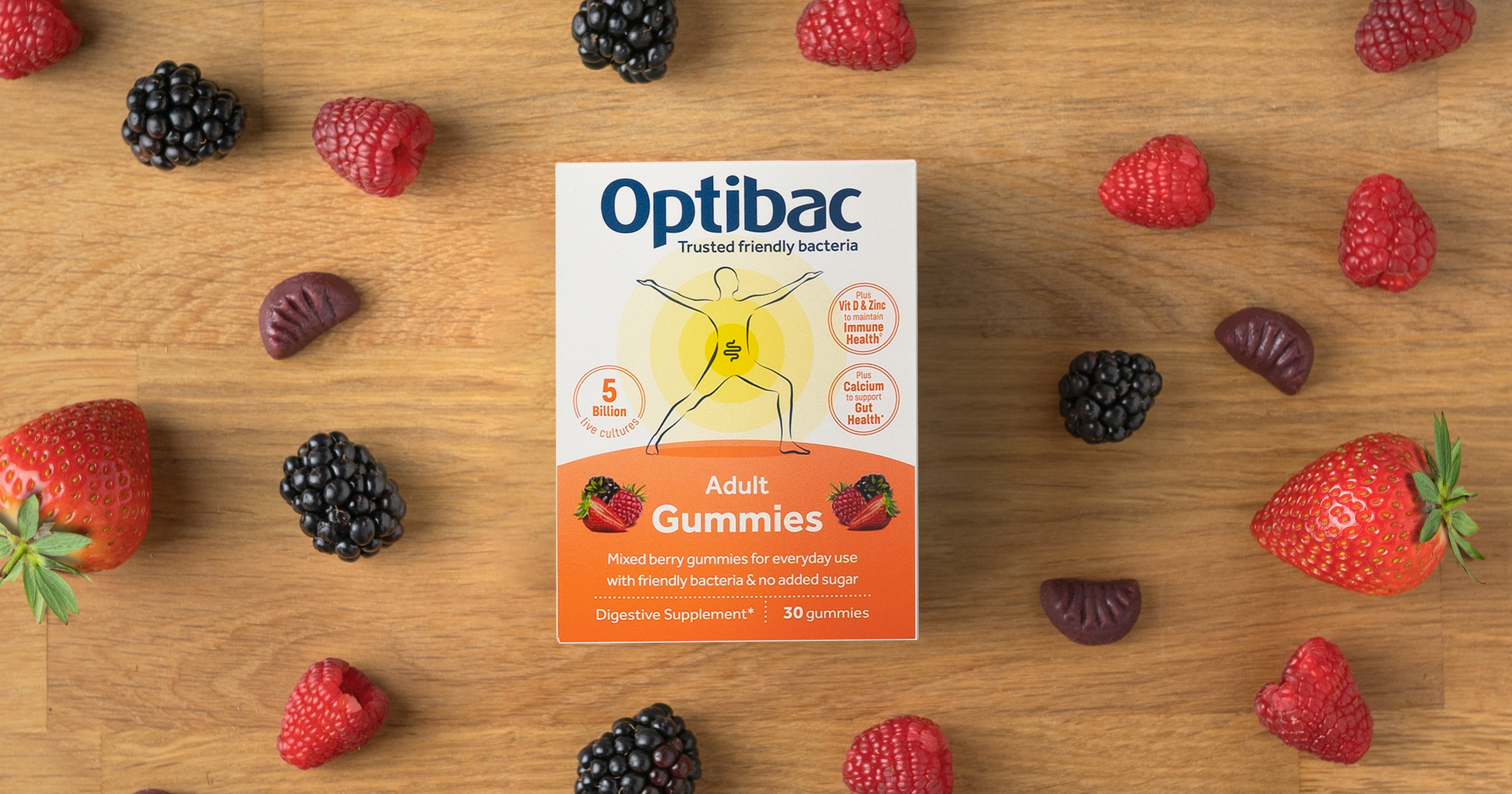 Probiotic Gut Health Gummies With Vitamin D, Calcium & Zinc